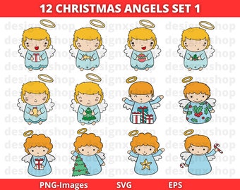 33 Cute Angels SVG, Bundle Svg, Christmas Angels Svg, Angels Clipart ...
