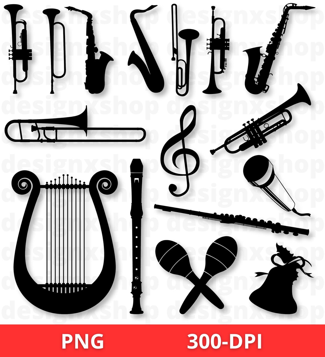 Musical Instruments SVG, Musical Instruments Clipart, Music Symbols Svg ...