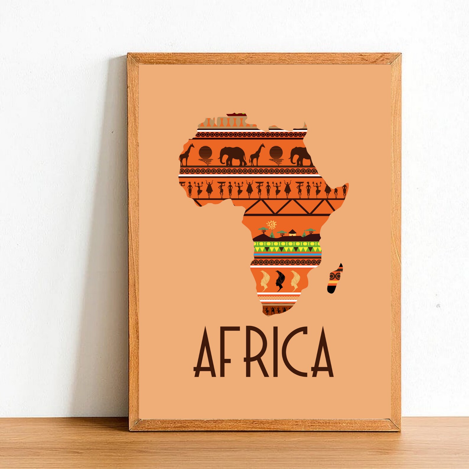 Print of Africa Map Printable Wall Map Africa Modern African - Etsy UK