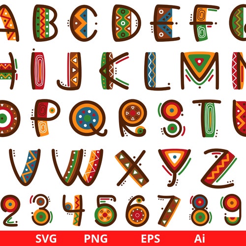 African Letters & Numbers SVG Africa Alphabet African - Etsy UK
