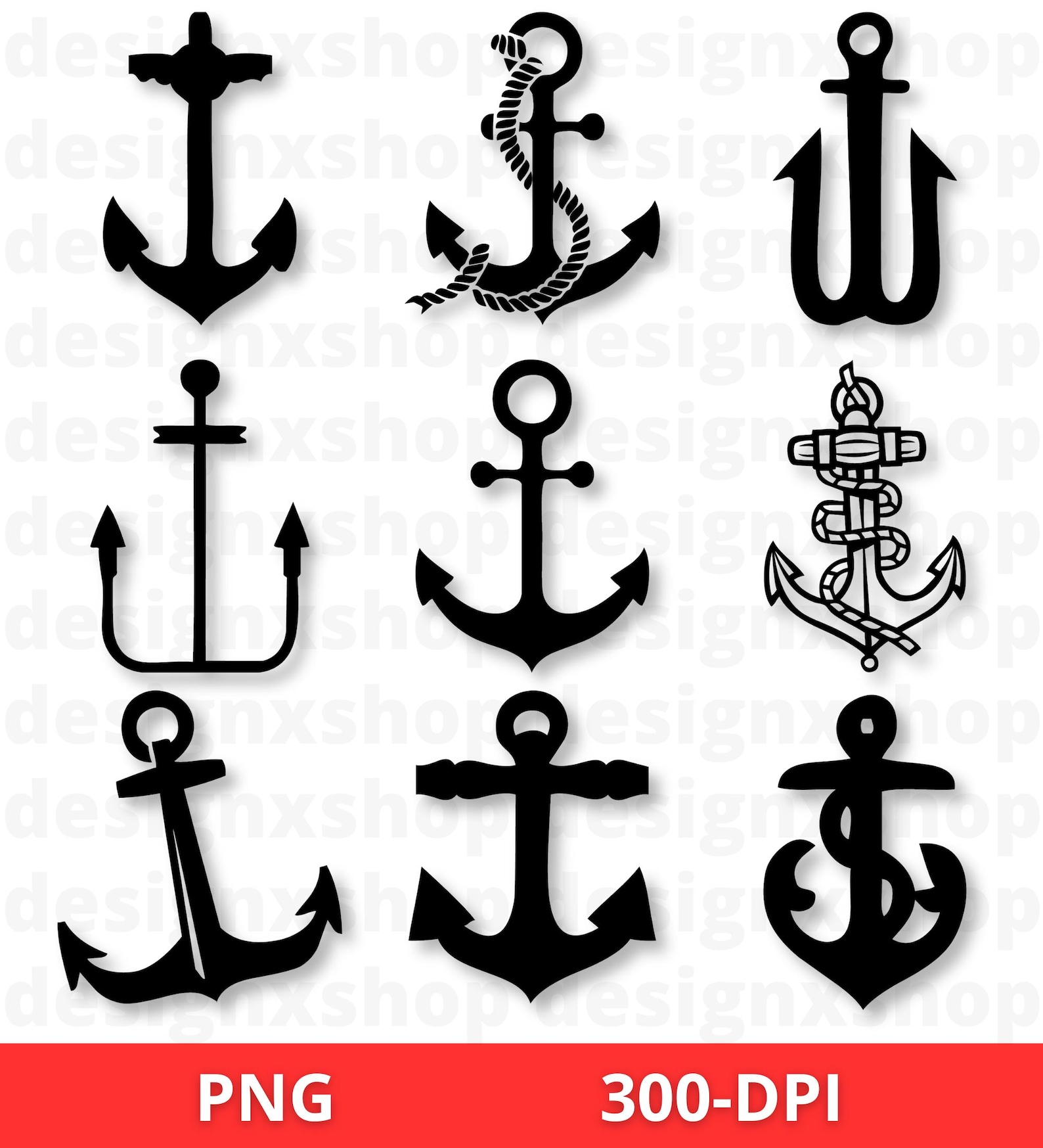 Anchor SVG Bundle: 70 Nautical Designs (digital Download) - Etsy