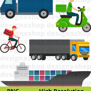 Logistic Vehicles Clipart, Delivery Clipart, Transportation Clipart ...