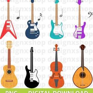 Musical Instruments Clipart | Music Bundle | Guitar | Violin | Drums ...