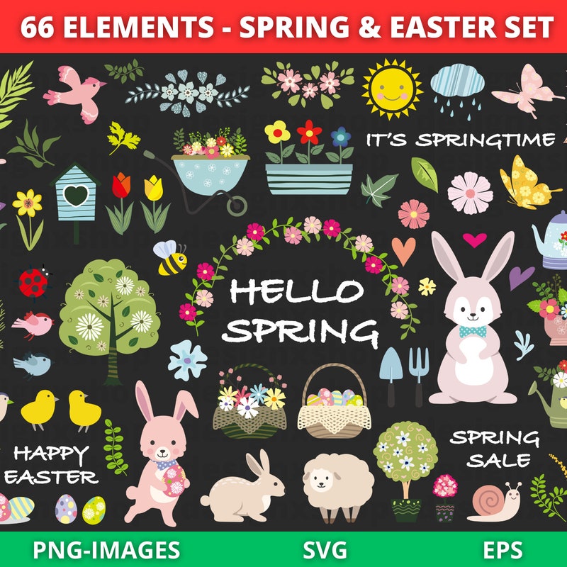 April Easter Clipart - Etsy