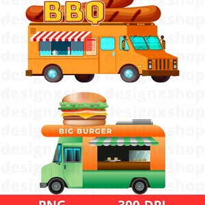 Food Truck Clipart, Food Trucks, Donut, Burger, Ice Cream, Hotdog ...