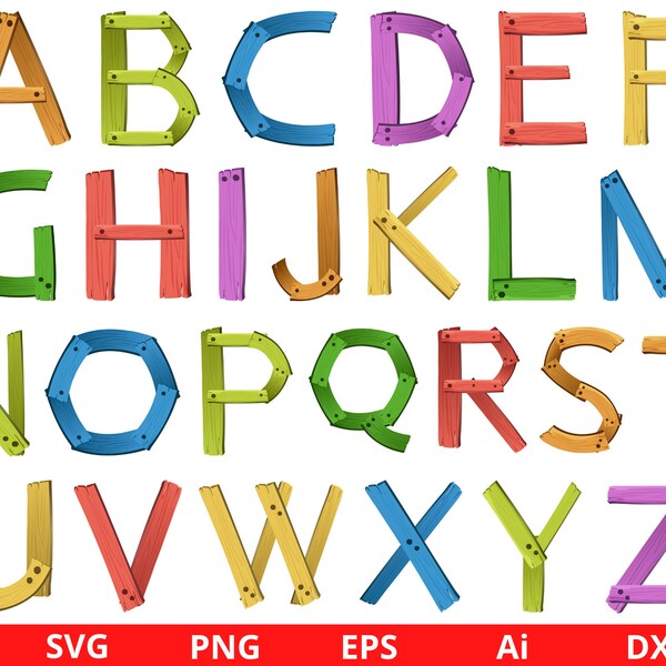 Wooden Letter Clipart - Etsy