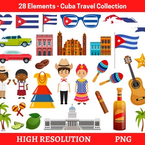 Cuba Clipart, Havana Clipart, Travel Clipart, Country Clipart, Cuban ...