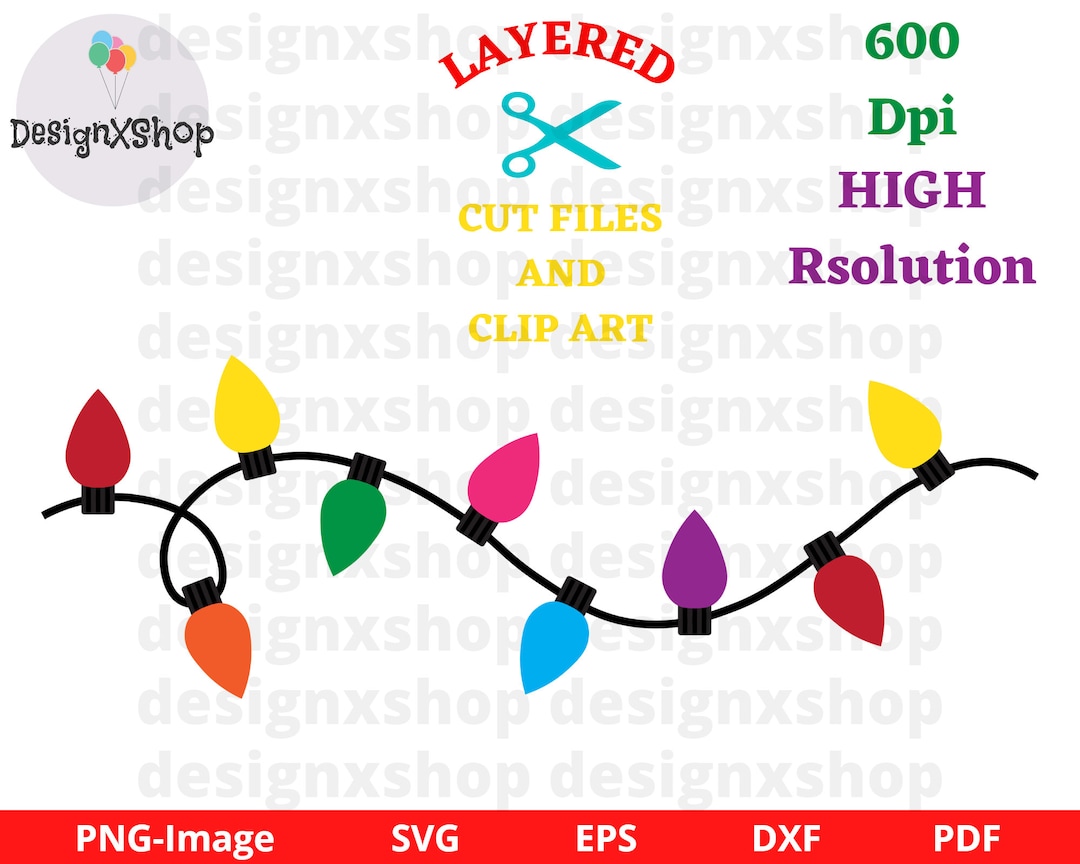 Christmas Lights SVG, Lights Svg, Christmas Light String Svg, Christmas ...