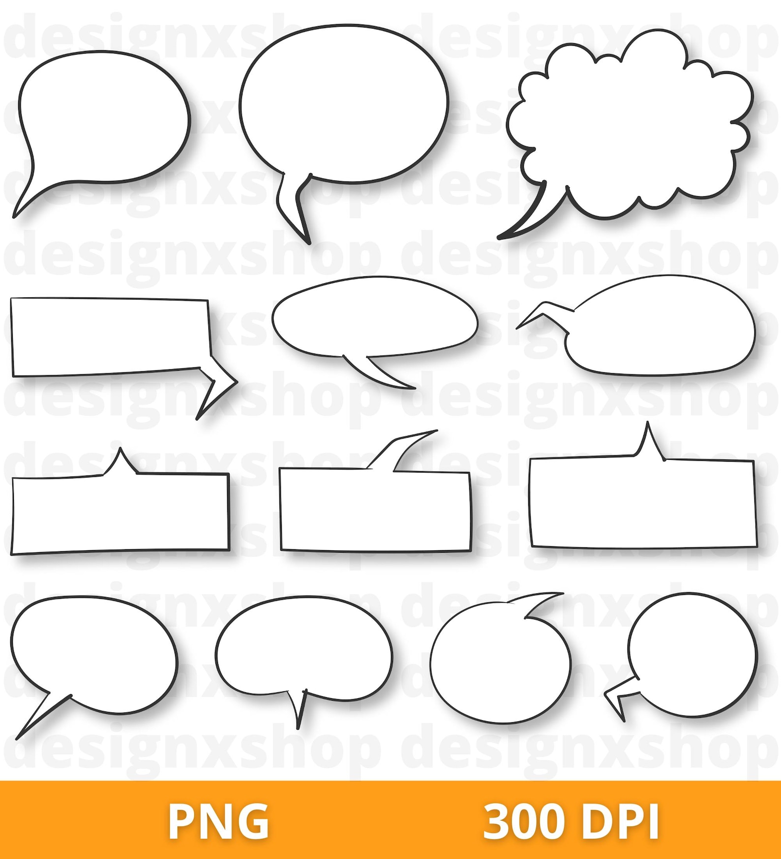 Speech Bubble SVG Bundle, Speech Bubble Outline SVG, Bubble Frame SVG ...