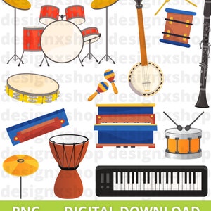 Musical Instruments Clipart | Music Bundle | Guitar | Violin | Drums ...
