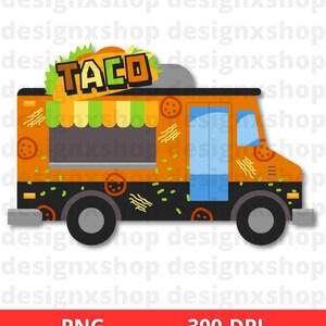 Food Truck Clipart: Burger, Taco, Donut Vans (SVG PNG) - Etsy