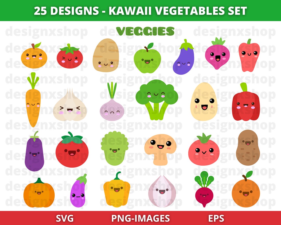 Kawaii Vegetables Clipart, Cute Vegetables Clipart, Vegetables Clipart ...