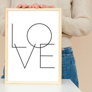 Printable Love Sign, Love Digital Print, Love Word Art, Modern Love ...