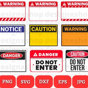 Caution Sign SVG Bundle, Caution Sign Svg, Danger Sign Clipart, Warning ...