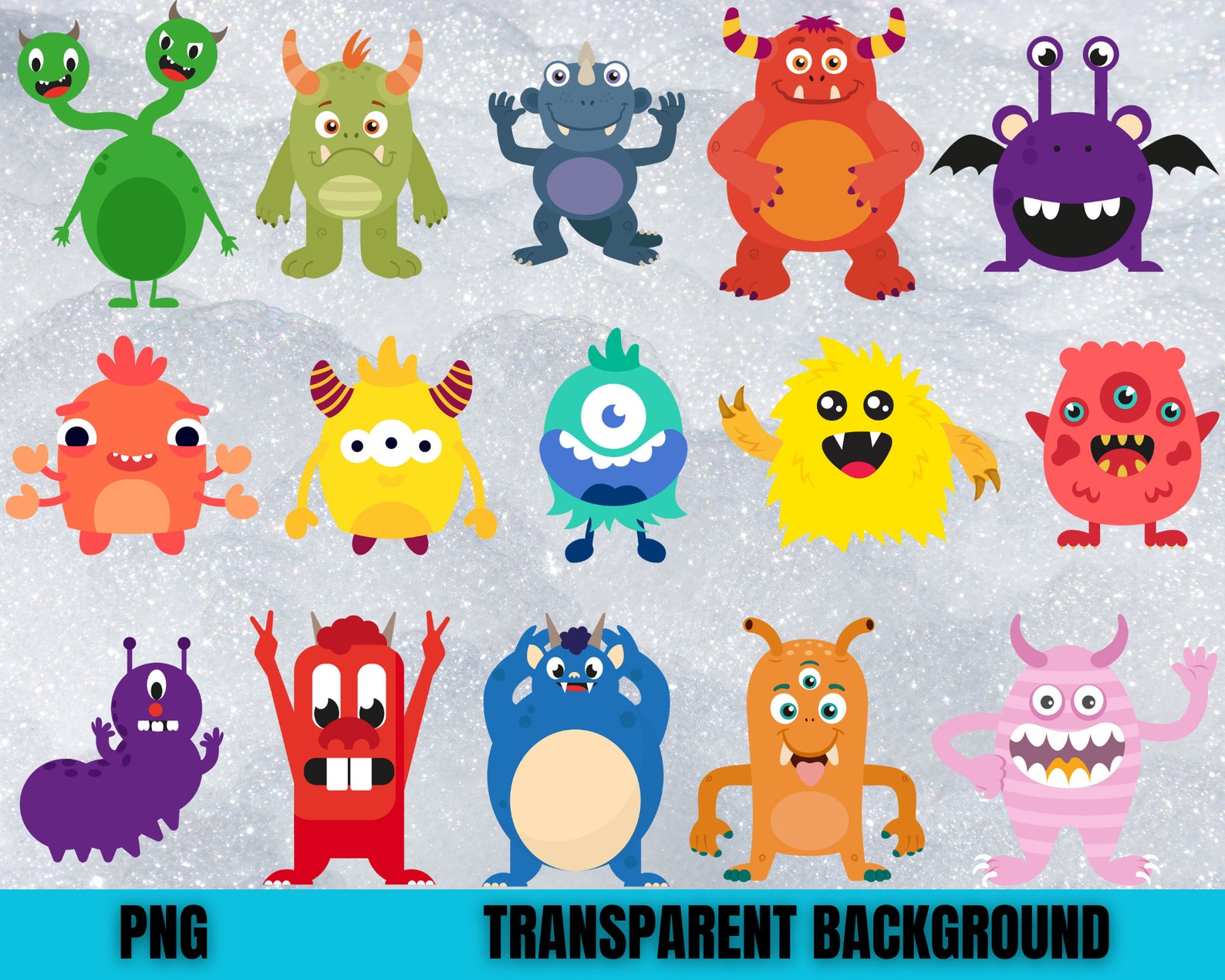 Monsters Clipart | Halloween Monster Characters Clipart | Monster Svg ...