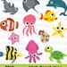 Sea Animals Clipart, Sea Life Clipart, Ocean Animal Clipart, Sea ...