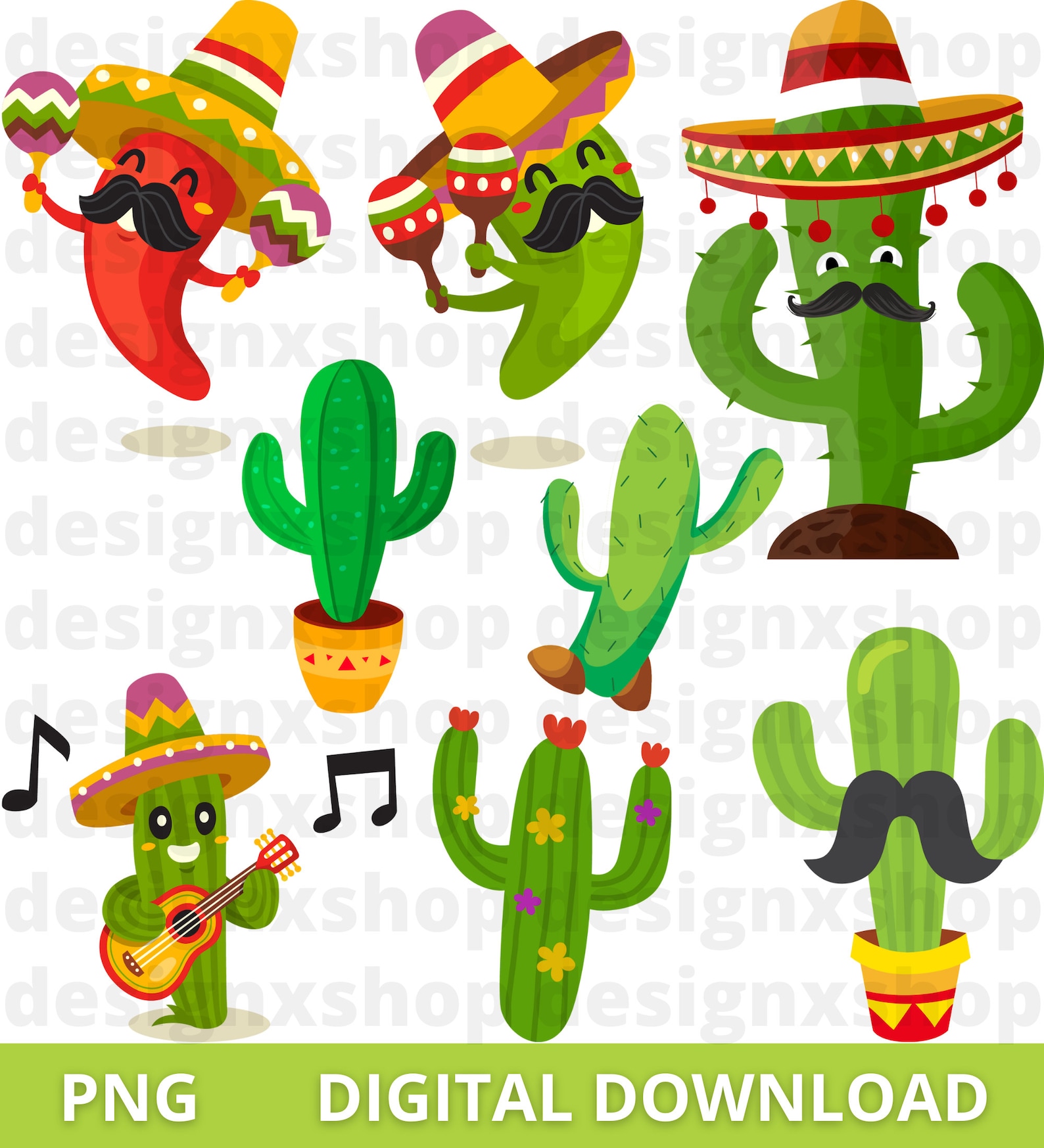 Cinco de Mayo Clipart, Fiesta Mexicana SVG Bundle PNG (Descarga Digital ...