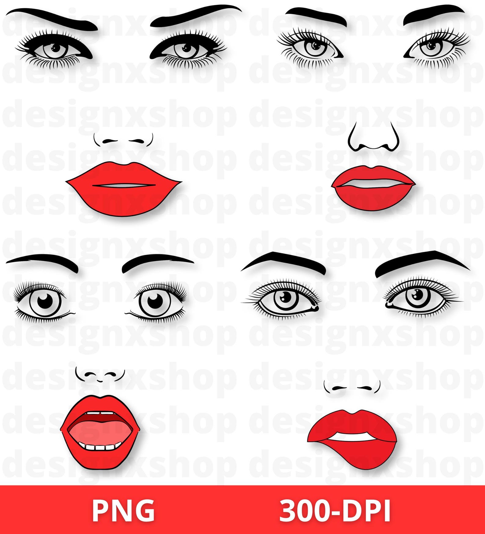 Woman Face SVG, Woman Svg, Woman Head Svg, Eyelashes Svg, Lips Svg ...