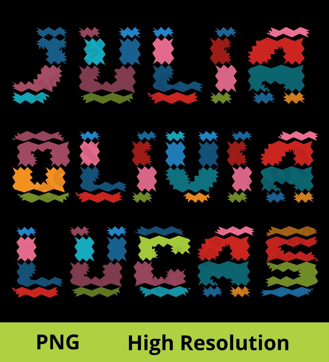 Alphabet Clipart Funny Colored Font Carnival and Fiesta Fun - Etsy UK