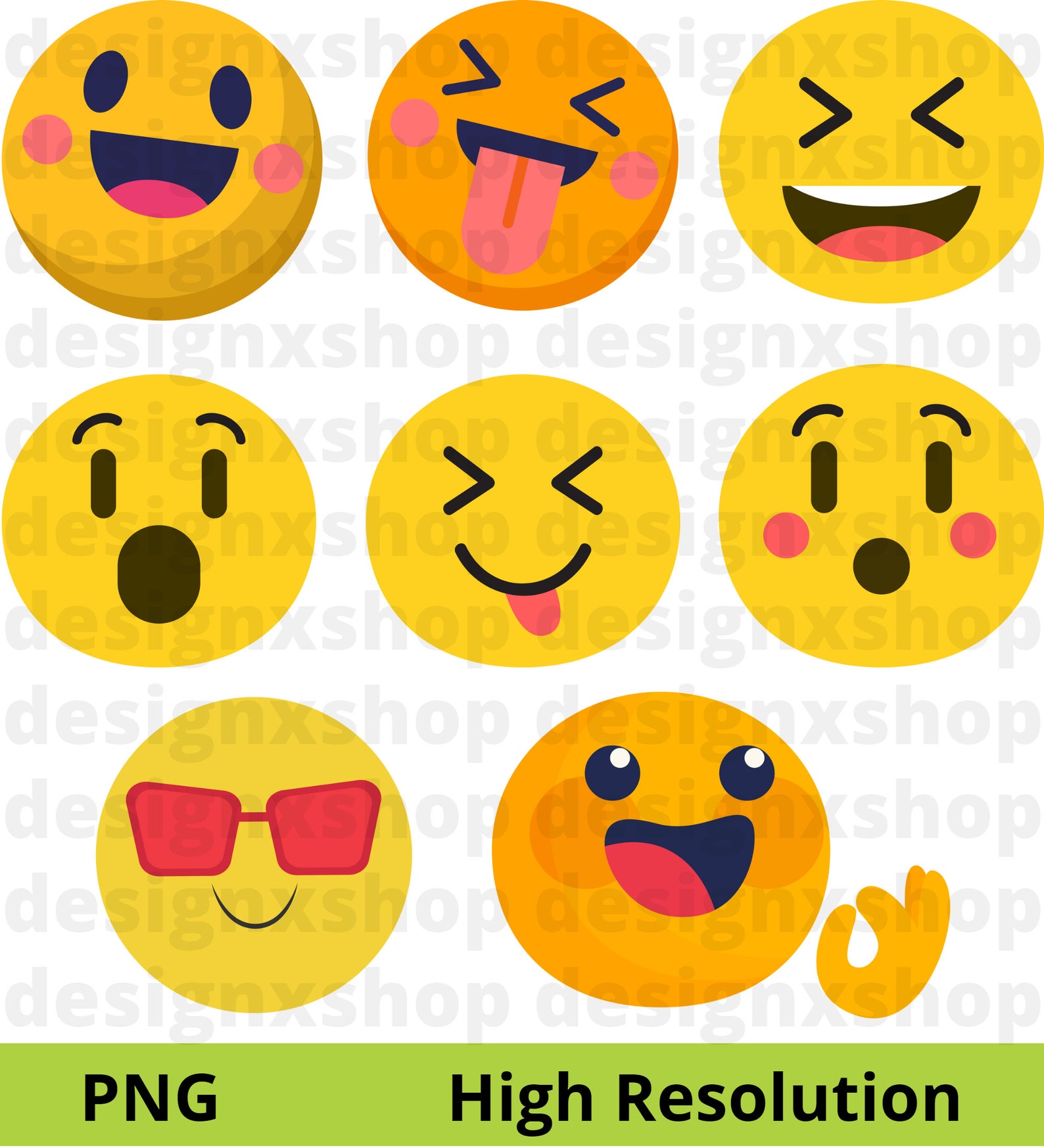 Emoji Clipart: 48 Smiley Face SVG & PNG Bundle (digital Download) - Etsy