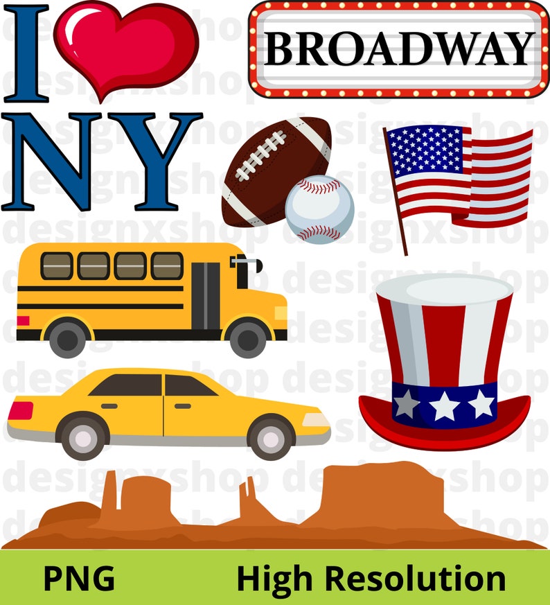USA Clipart New York Clipart America Clipart Flag Clipart - Etsy