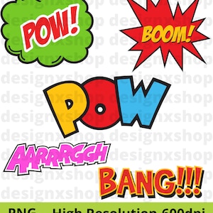 Comic Book Clipart, Superheroes Clipart, Pop Art, Text Props, Comic ...