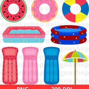 Pool Party Clipart, Summer Clipart, Pool Graphics, Swimming, Pineapple ...