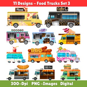 Food Truck Clipart, Food Trucks, Donut, Burger, Ice Cream, Hotdog ...