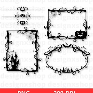 Halloween Frame SVG Bundle, Halloween Frame Clipart, Spooky Frames Svg ...