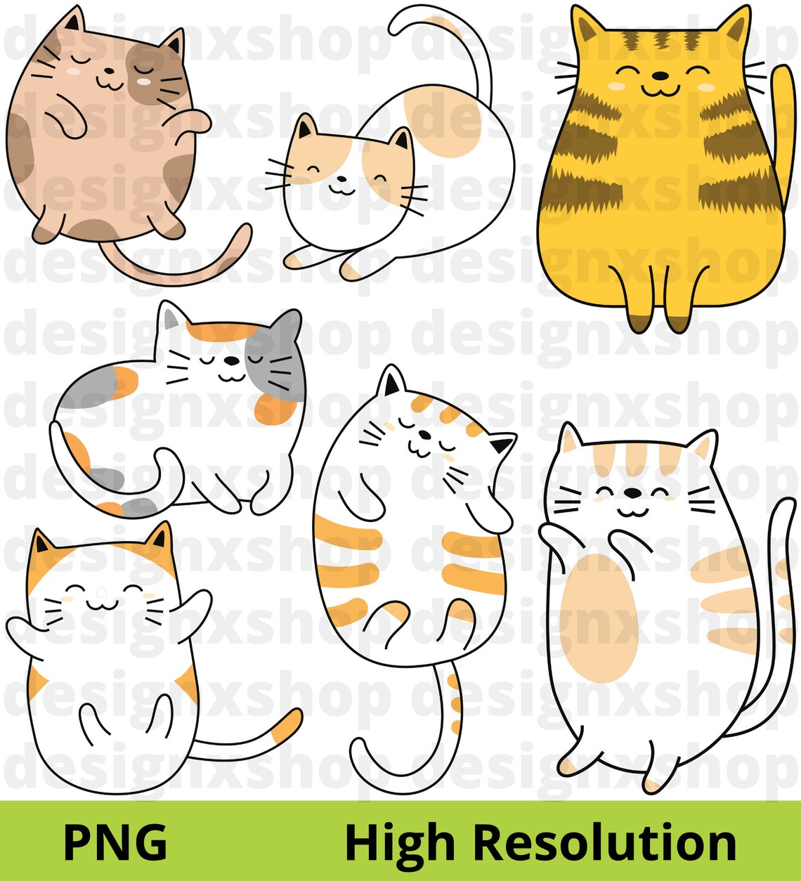Cat SVG Cute Cat Clipart Kitty Cat Clipart Playful Cats - Etsy