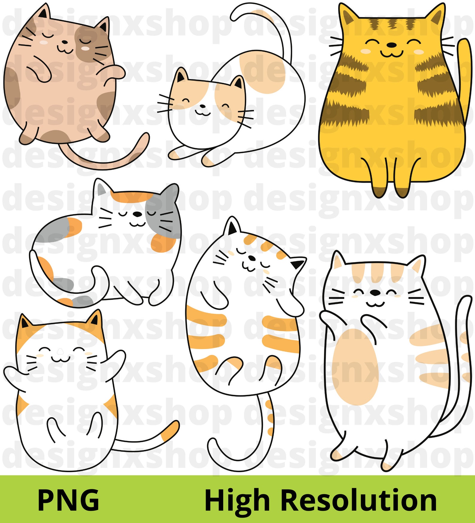 Cat SVG Cute Cat Clipart Kitty Cat Clipart Playful Cats - Etsy