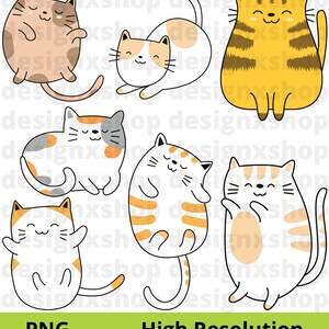 Cat SVG, Cute Cat Clipart, Kitty Cat Clipart, Playful Cats PNG, Pet ...