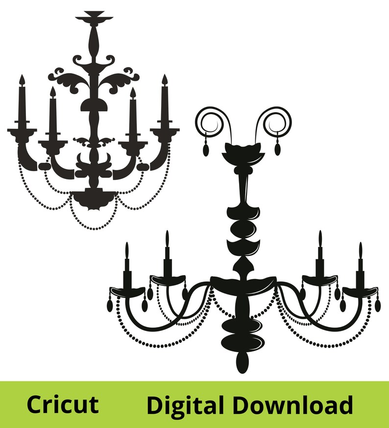 Chandelier Clipart Chandelier SVG Silhouette Decorative Svg - Etsy