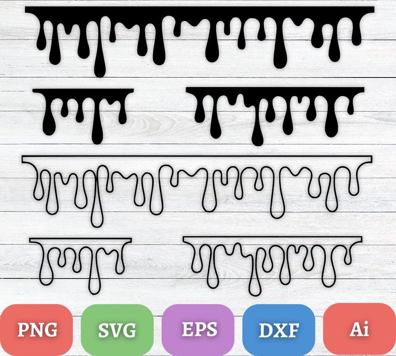 Dripping Borders SVG Bundle, Paint Drip Silhouette, Dripping Svg ...
