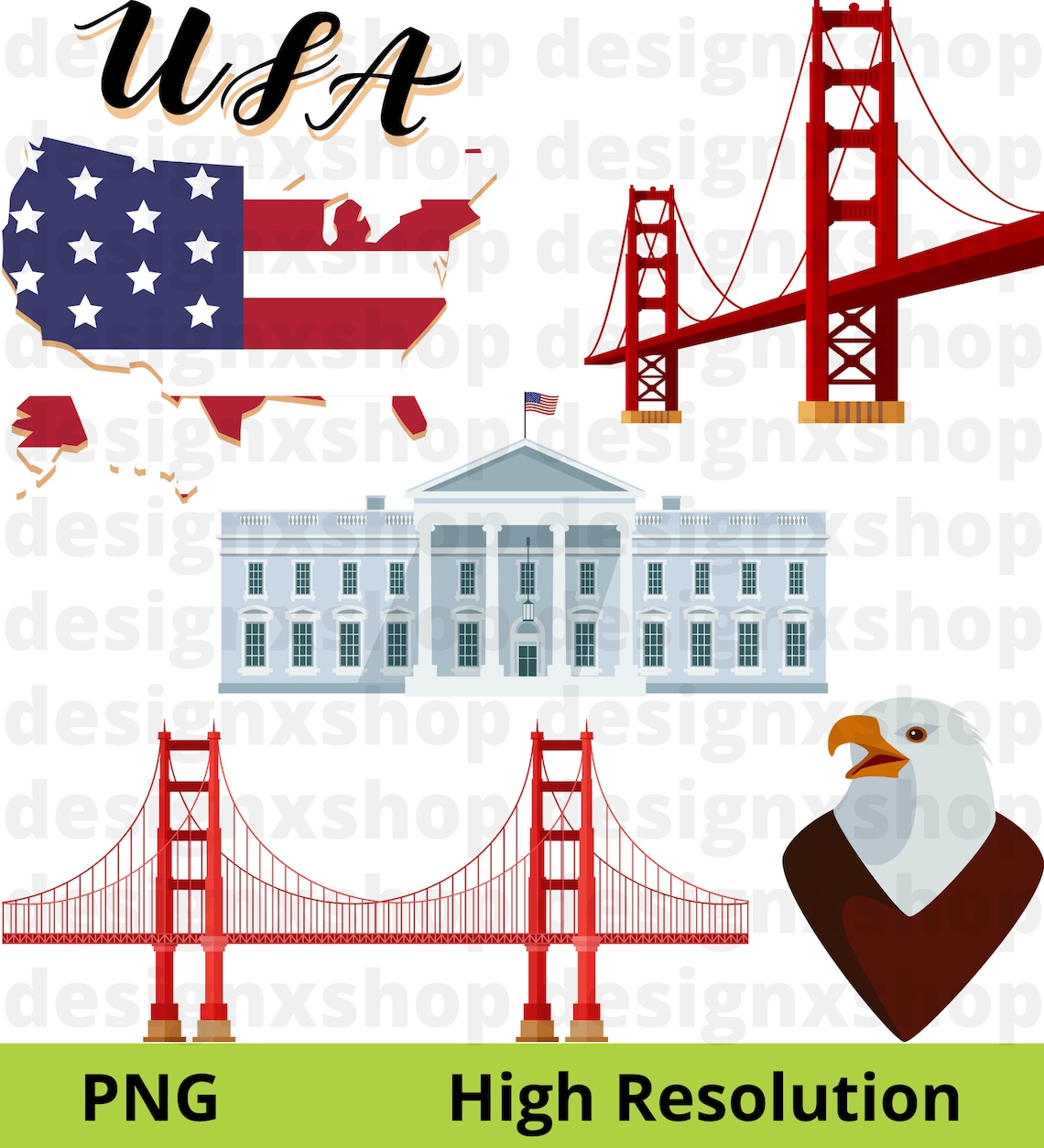 USA Clipart New York Clipart America Clipart Flag Clipart - Etsy
