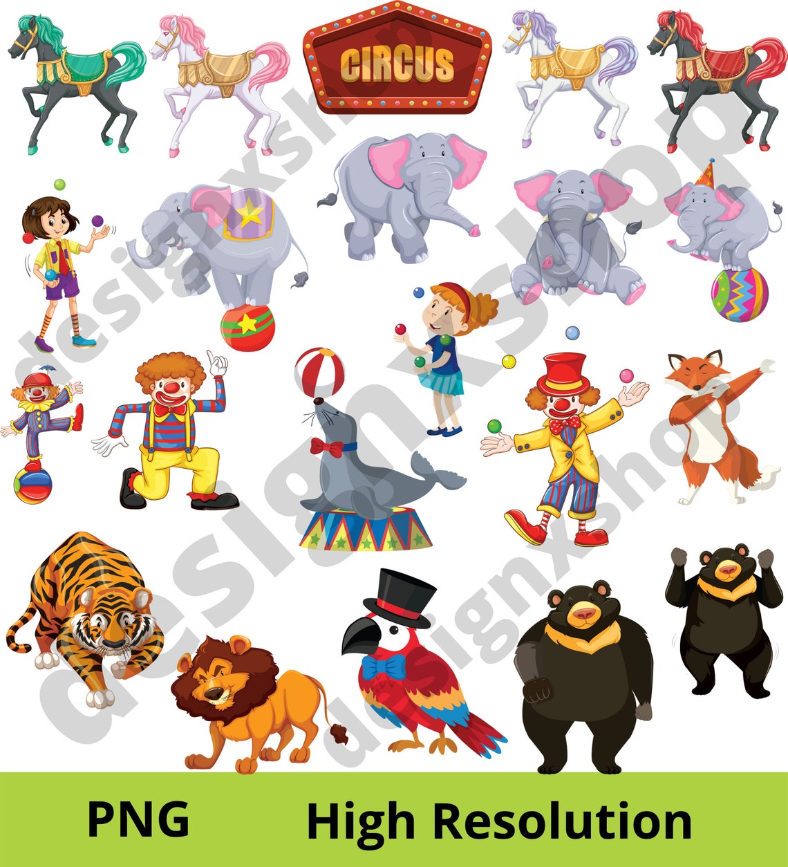 Circus Clipart Circus Printable Circus PNG and SVG - Etsy