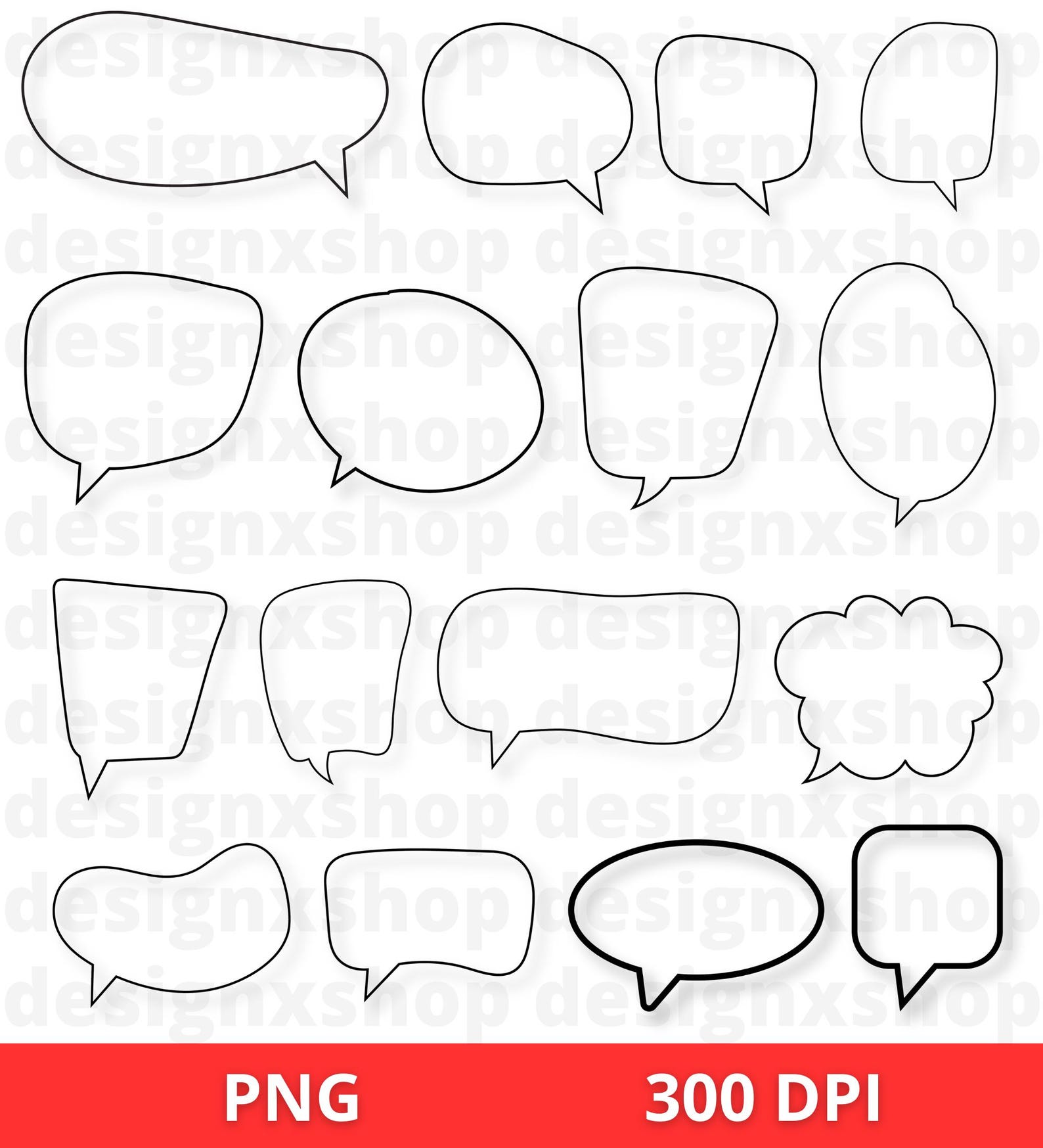Speech Bubble SVG Bundle, Speech Bubble Outline SVG, Bubble Frame SVG ...