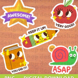 Great Job Motivational Stickers, Reward Stickers Clipart, Good Job ...