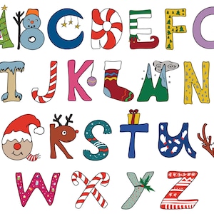 Christmas Alphabet Clipart, Holiday SVG Letters, Christmas Alphabet PNG ...