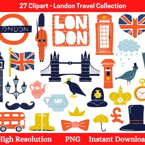 London Clipart England Clipart British Clipart Hand Draw - Etsy