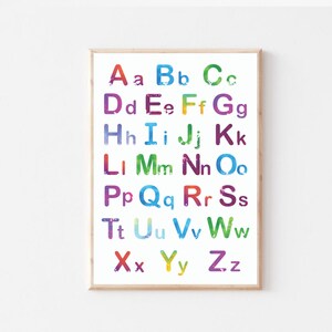 3 Educational Printable Posters for Kids, Alphabet Print, Numbers Print ...