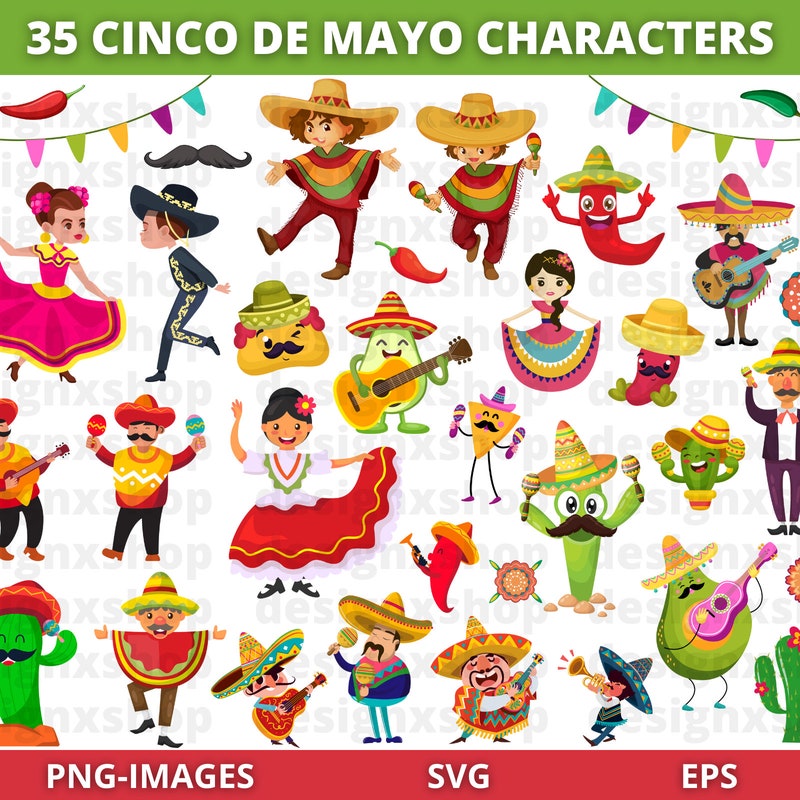 Mexico Character Art Svg - Etsy