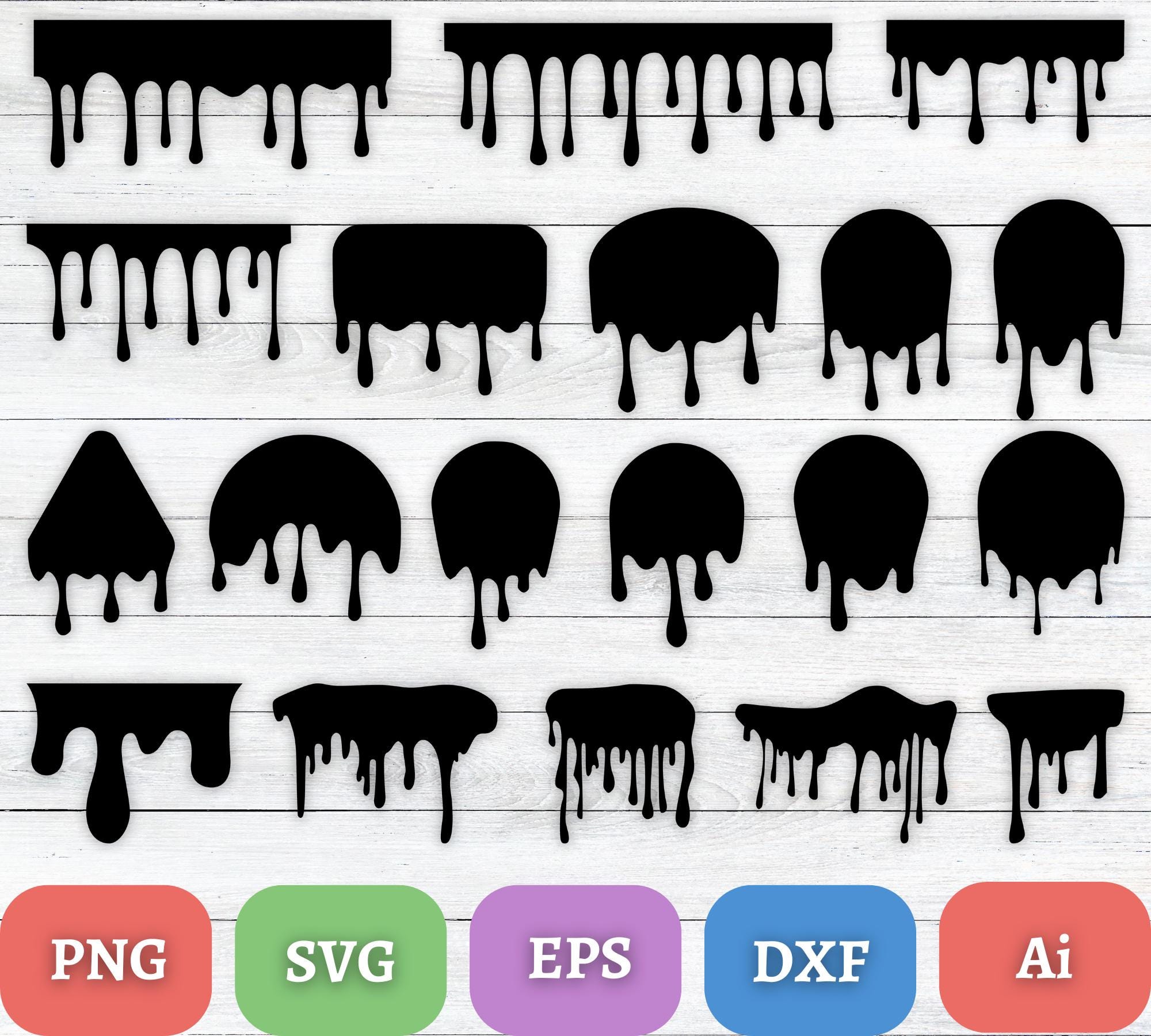 Dripping Borders SVG Bundle, Paint Drip Silhouette, Dripping Svg ...