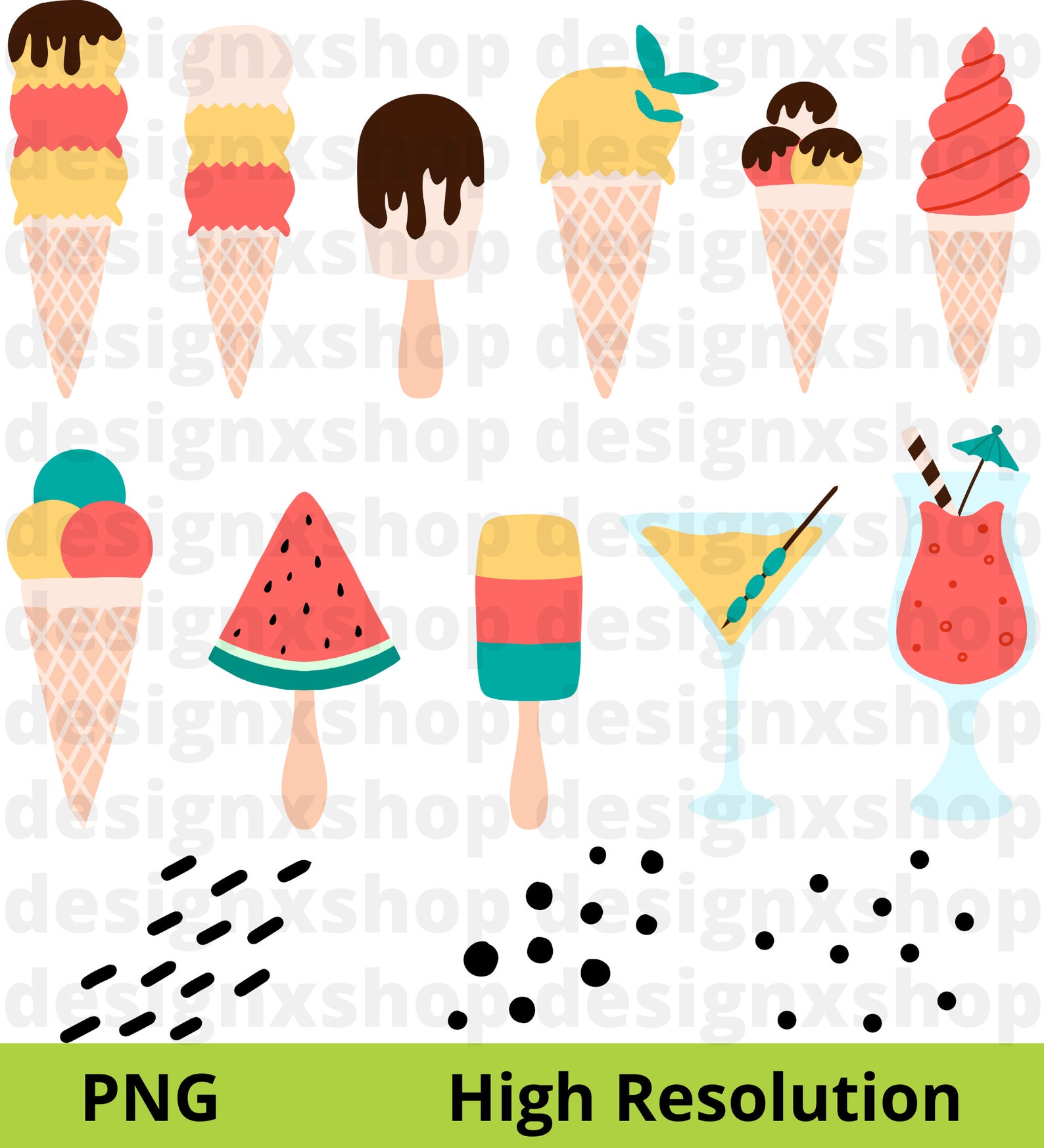 Summer Clipart Set 3 Beach Clipart Summer Svg Popsicles - Etsy