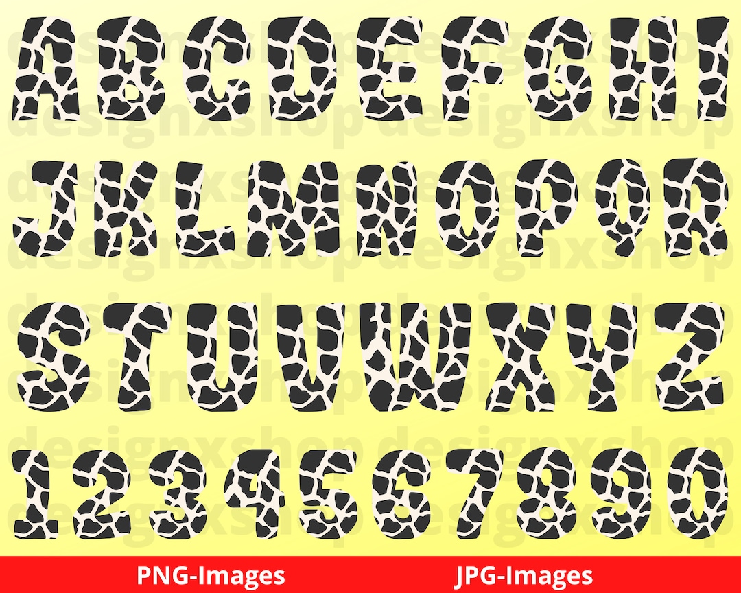 Cow Alphabet Cow Letters Cow Font Cow Print Cow - Etsy