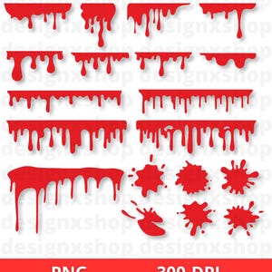 Blood Drips SVG PNG Mega Bundle, Dripping Blood SVG, Blood Svg ...