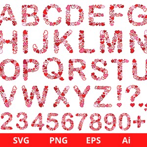 Valentine's Day Alphabet PNG, Valentine's Day Letters, Letters and ...