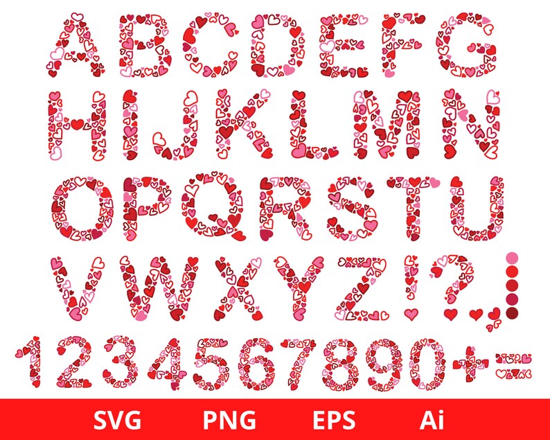 Valentine's Day Alphabet PNG Valentine's Day Letters - Etsy