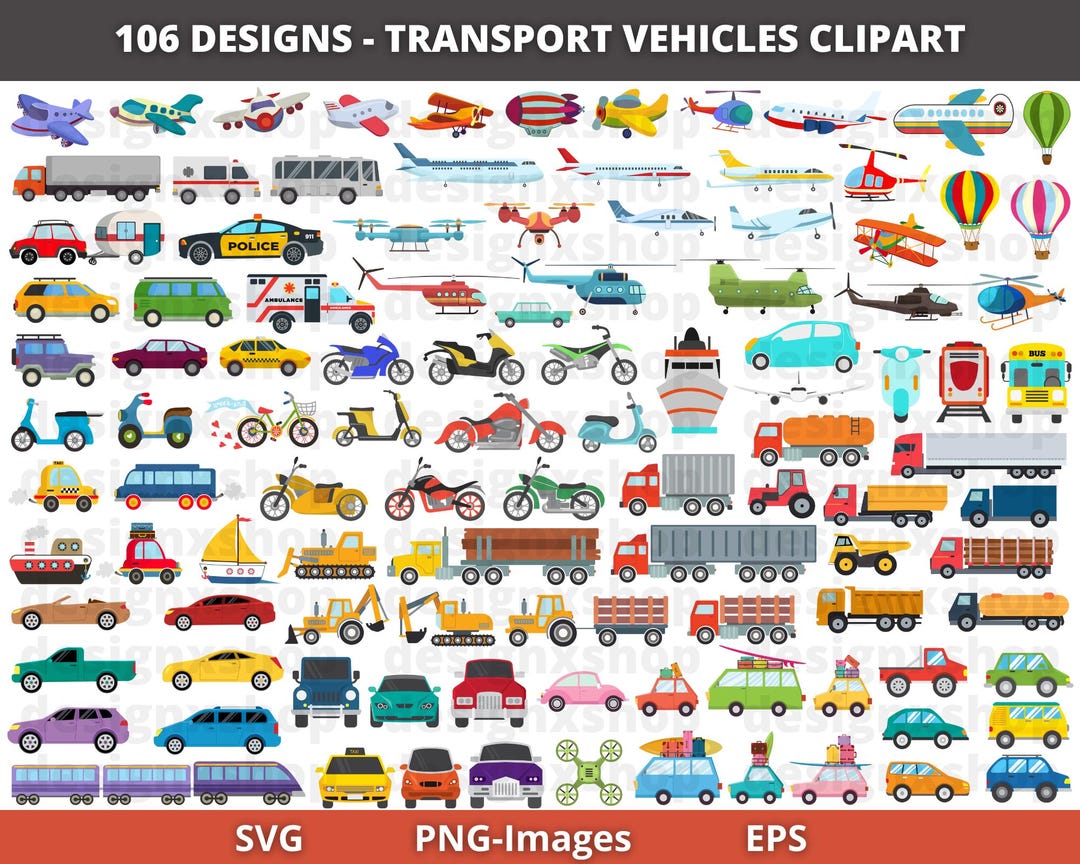 Transport Clipart, Vehicles Clipart, Transportation Clipart, Kids ...