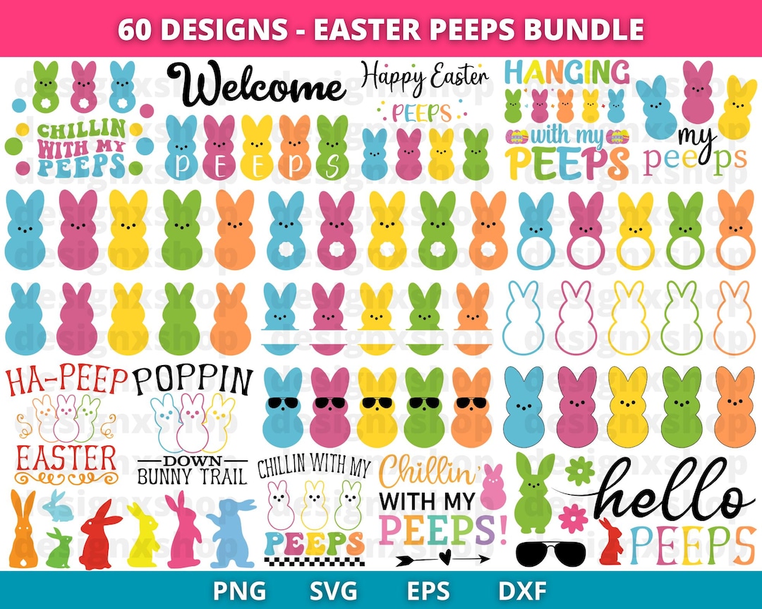 Easter Peeps SVG Bundle, Peeps Svg, My Peeps Svg, Easter Svg, Kids ...